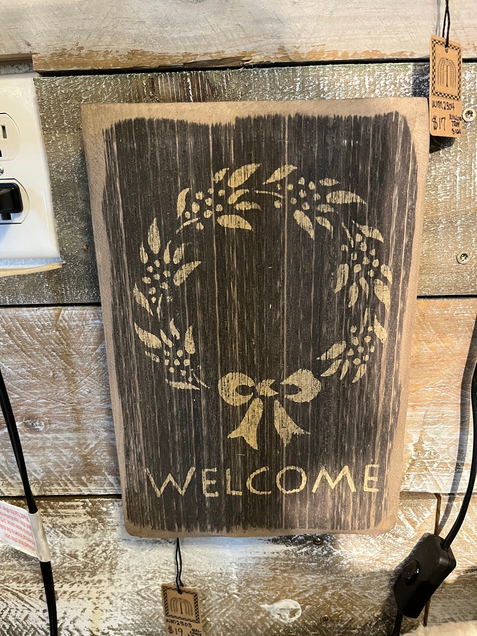WM2303 - WELCOME WREATH SIGN | Vintage Vibe Home