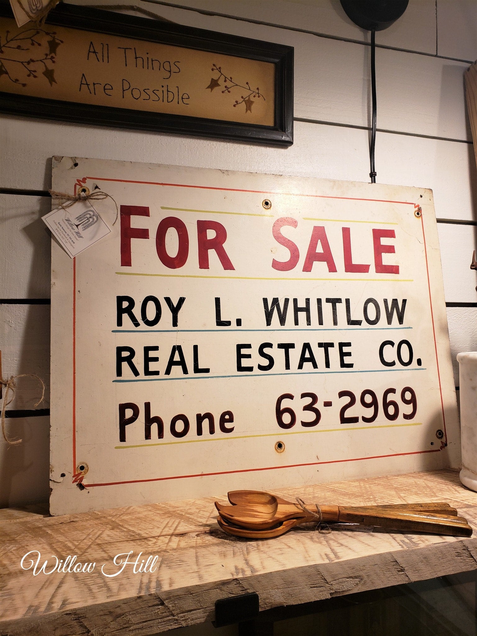 KS1189 - VINTAGE REAL ESTATE SIGN | Vintage Vibe Home